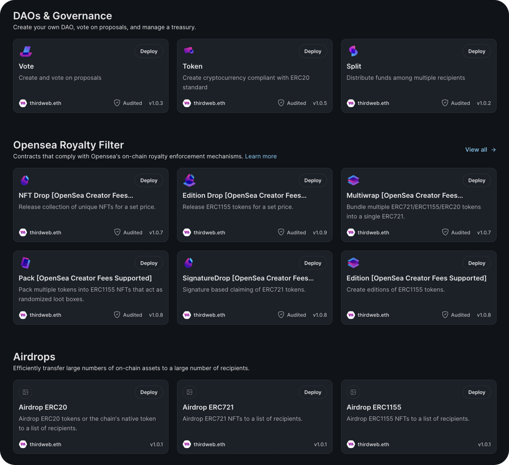 Introducing thirdweb Explore
