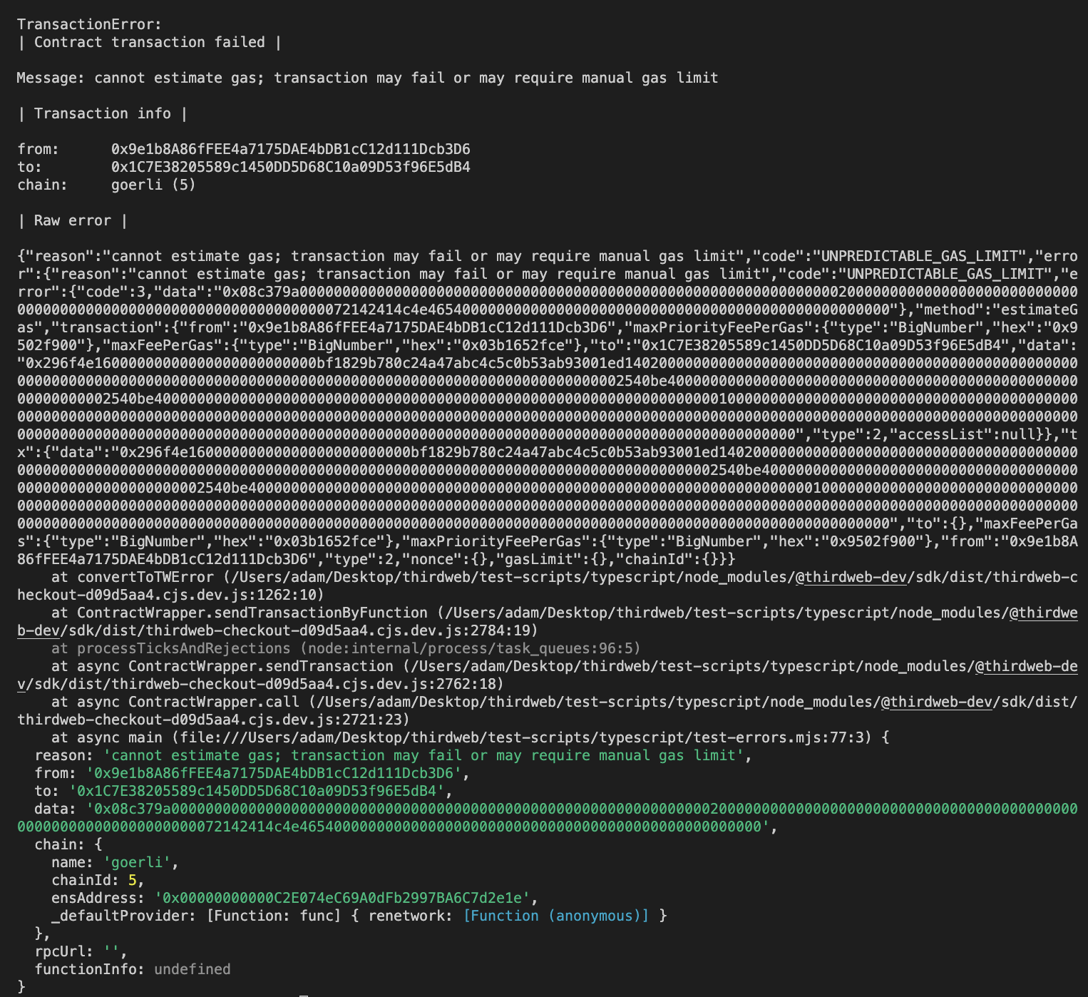 Beautiful error messages & solidity stack traces