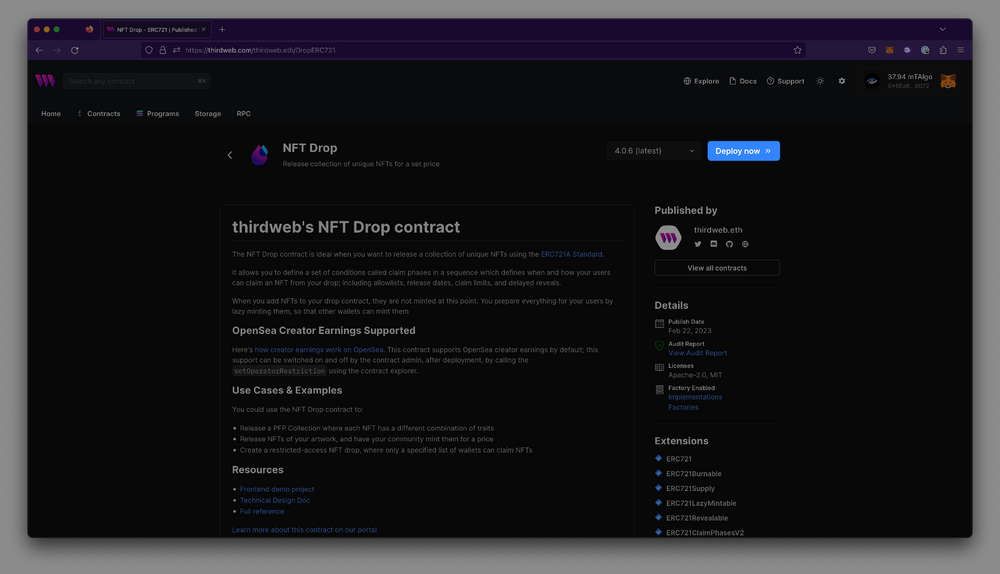 How To Create an NFT Drop on Milkomeda A1 (Algorand EVM Rollup)
