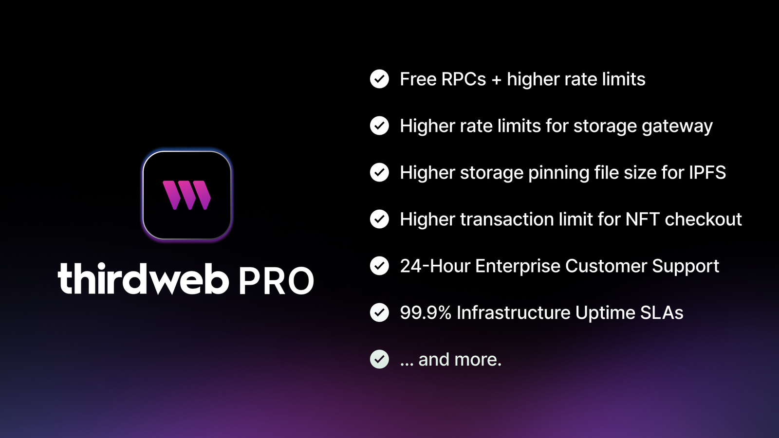 Introducing thirdweb Pro