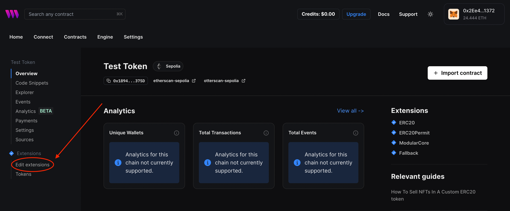 Guide: write and deploy Modular Smart Contracts.