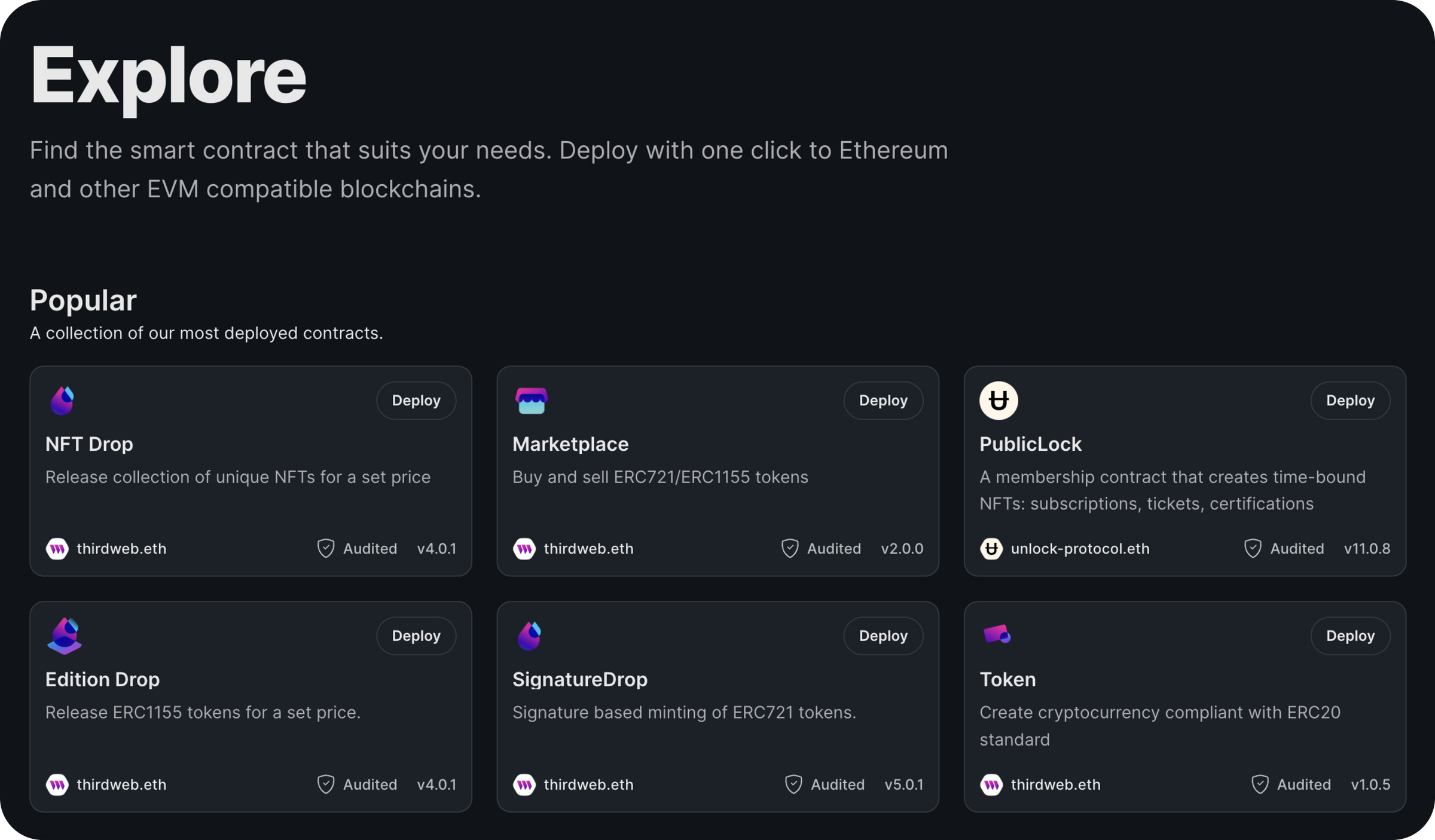 Introducing thirdweb Explore