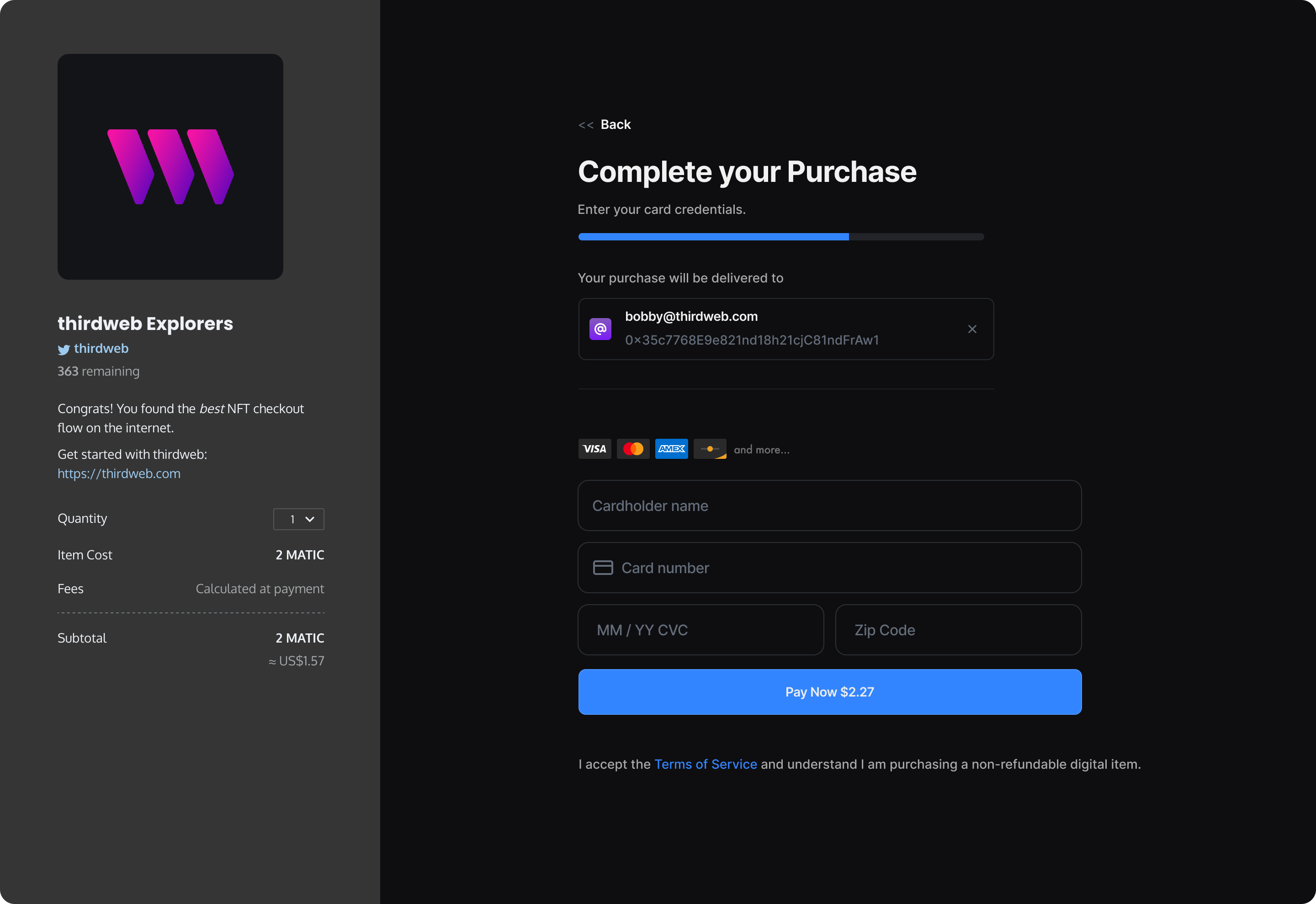 Introducing thirdweb Checkout: No crypto required.