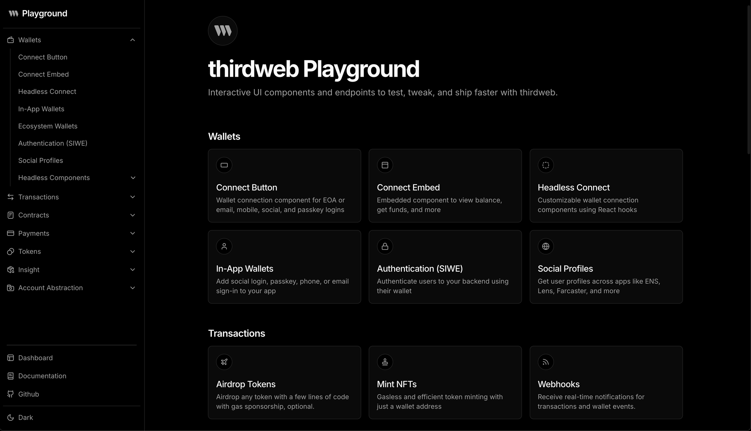 Playground UI improvements