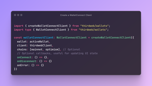 Connect Thirdweb Wallets To Any Onchain App